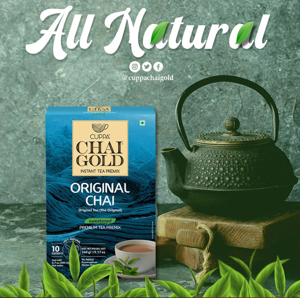 Instant Chai Latte Mix - Original Tea Unsweetened | Cuppa Chai Gold